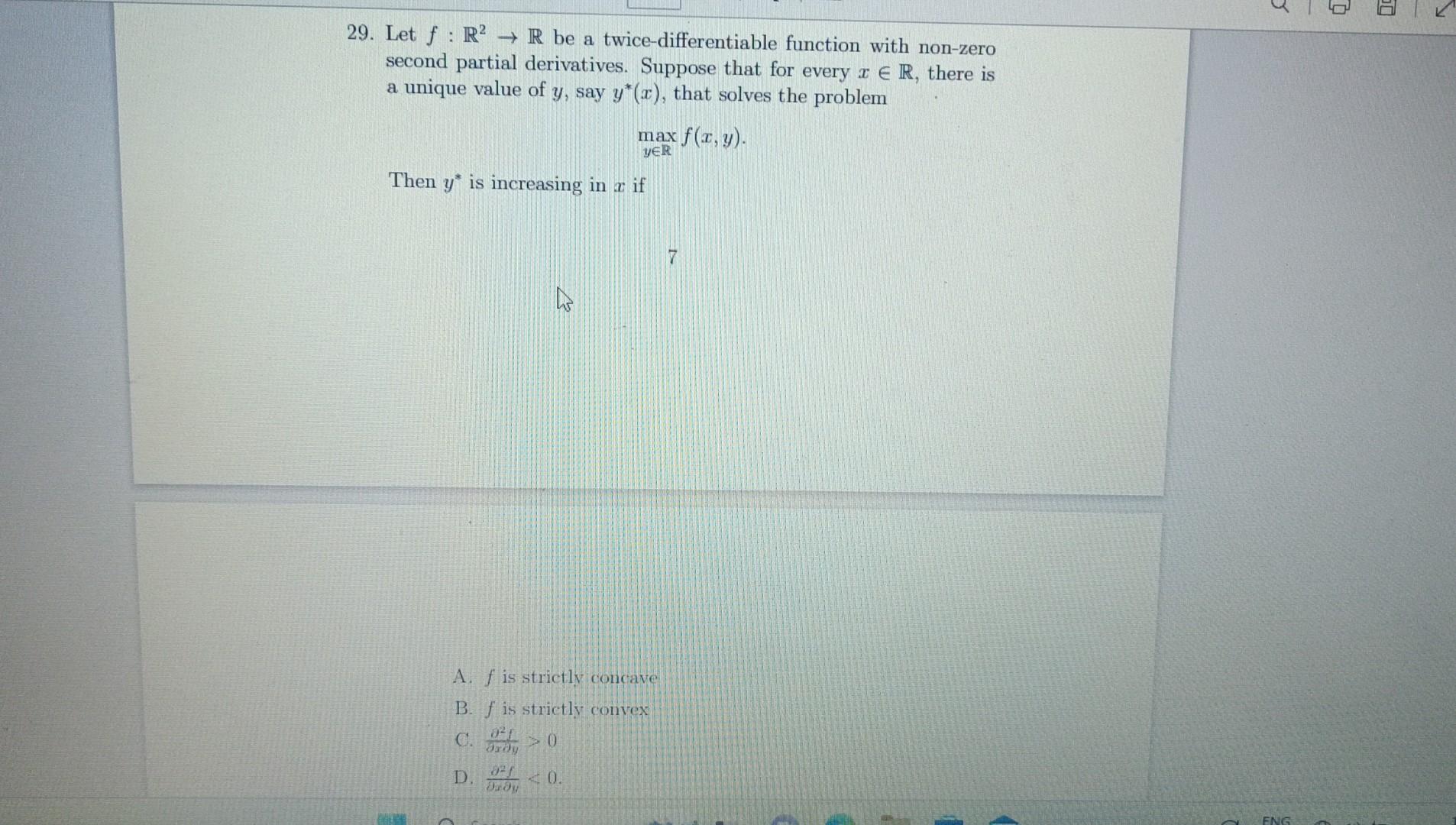Solved 29. Let f:R2→R be a twice-differentiable function | Chegg.com