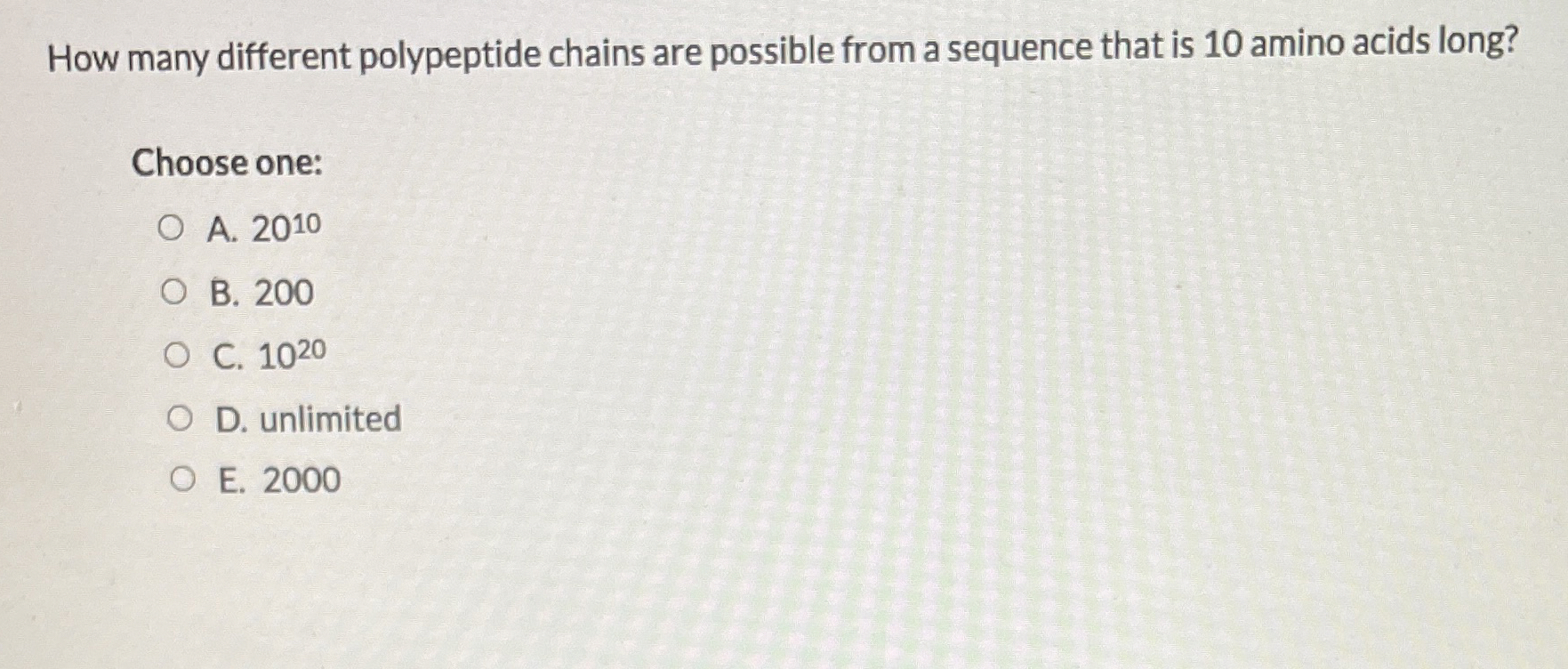 Solved How many different polypeptide chains are possible | Chegg.com