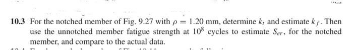 Solved 10.3 For the notched member of Fig. 9.27 with ρ=1.20 | Chegg.com