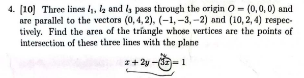 Solved [10] ﻿Three lines l1,l2 ﻿and l3 ﻿pass through the | Chegg.com