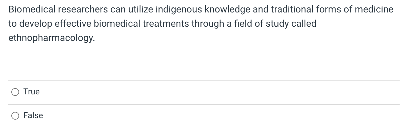 Solved Biomedical researchers can utilize indigenous | Chegg.com