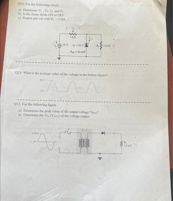 Solved Q1- For the two bellow figures, determine VR1, VR2, | Chegg.com