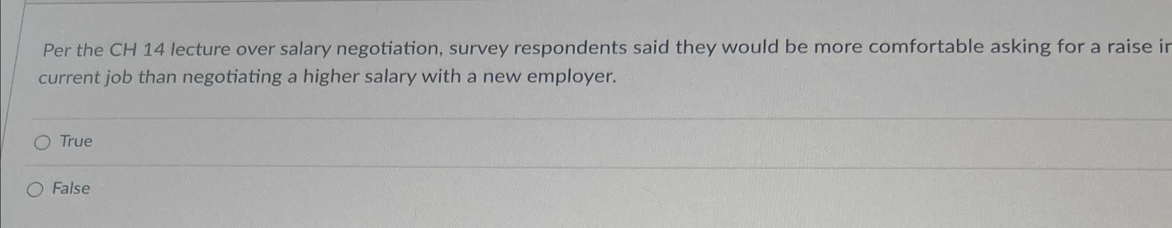 Solved Per the CH14 ﻿lecture over salary negotiation, survey | Chegg.com