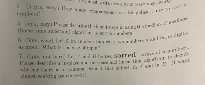 Solved 4. (5 pts, easy) How many comparisons does | Chegg.com
