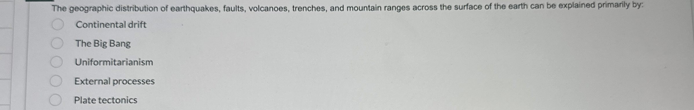 Solved The geographic distribution of earthquakes, faults, | Chegg.com