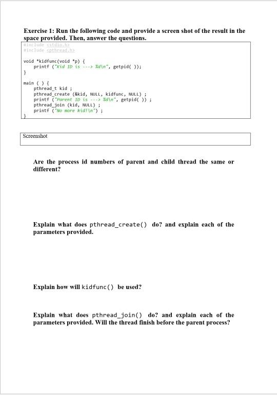 Solved Part 1: [10 Marks] Thread Concepts Read the following | Chegg.com