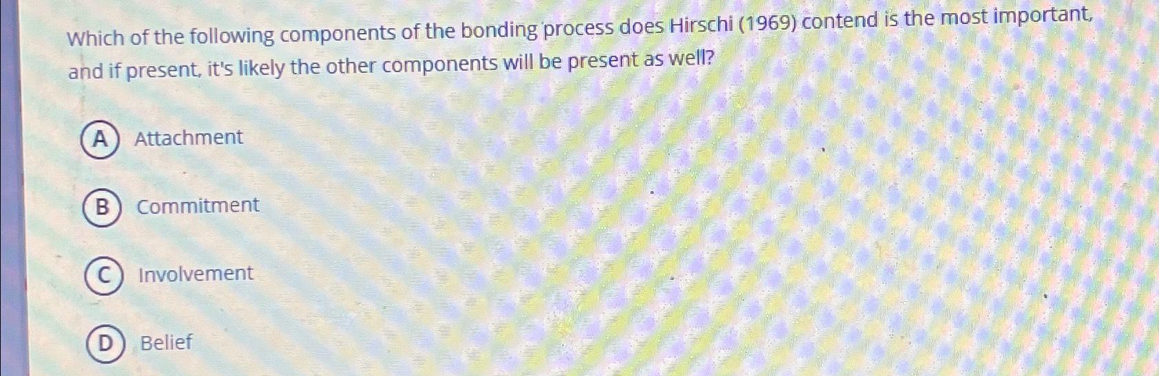 Solved Which of the following components of the bonding | Chegg.com