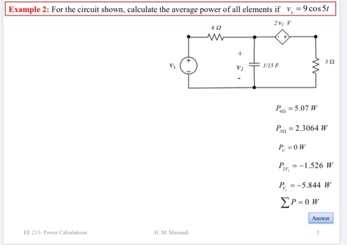 Solved Example 2: For the circuit shown, calculate the | Chegg.com