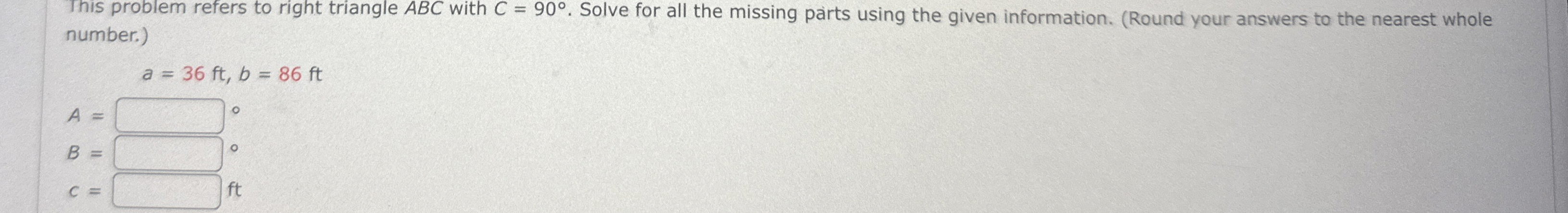 Solved This problem refers to right triangle ABC with C=90°. | Chegg.com