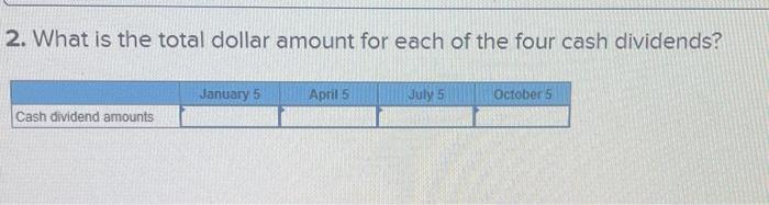 Solved 2. What is the total dollar amount for each of the | Chegg.com