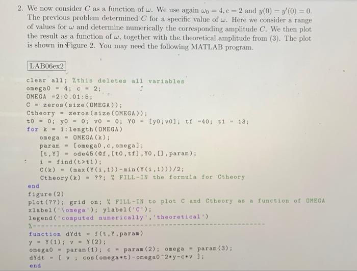 Solved 2 We Now Consider C As A Function Of W We Use Again