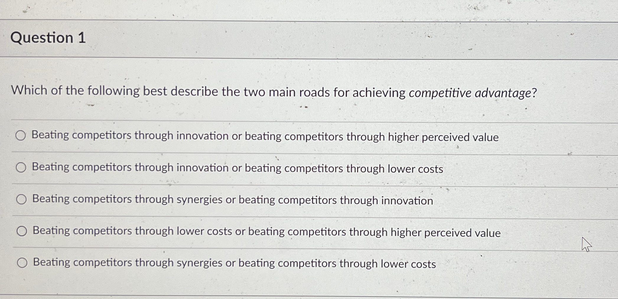 Solved Question 1Which of the following best describe the | Chegg.com