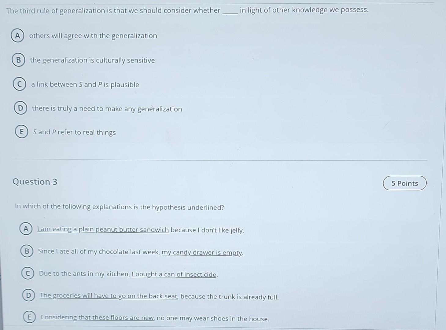 The third rule of generalization is that we should | Chegg.com