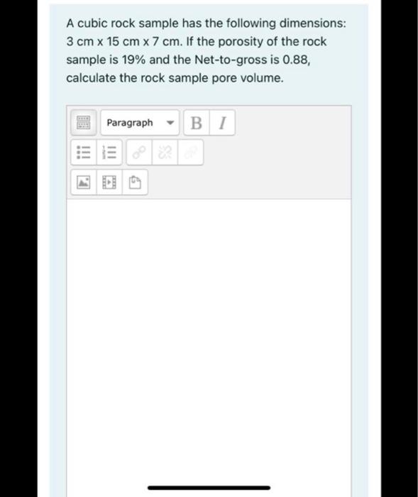Solved A cubic rock sample has the following dimensions: 3 | Chegg.com