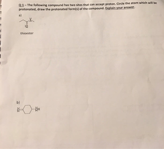 Solved 01-The following compound has two sites that can | Chegg.com