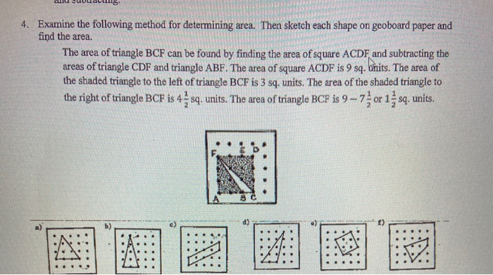 Solved 4. Examine the following method for determining area. | Chegg.com