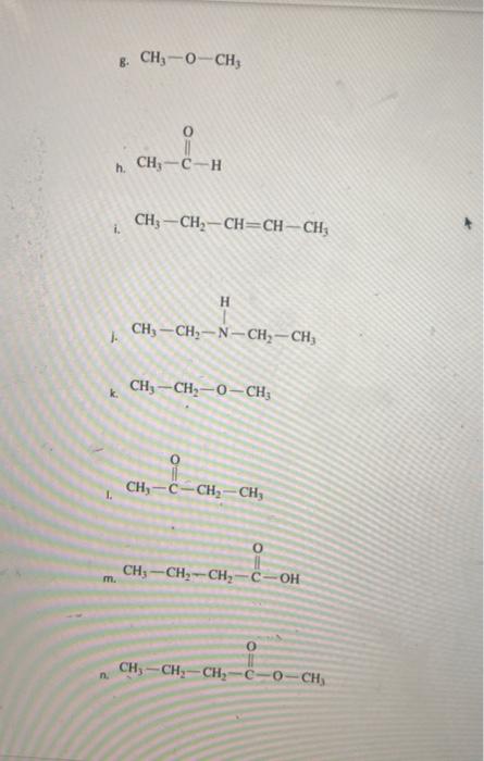 Solved & CH3--0--CH 0 h. CH3-C-H CH3 -CH2-CH=CH-CH: H CH3 | Chegg.com
