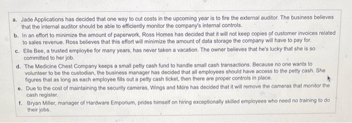 Solved Each of the following situations has an internal | Chegg.com