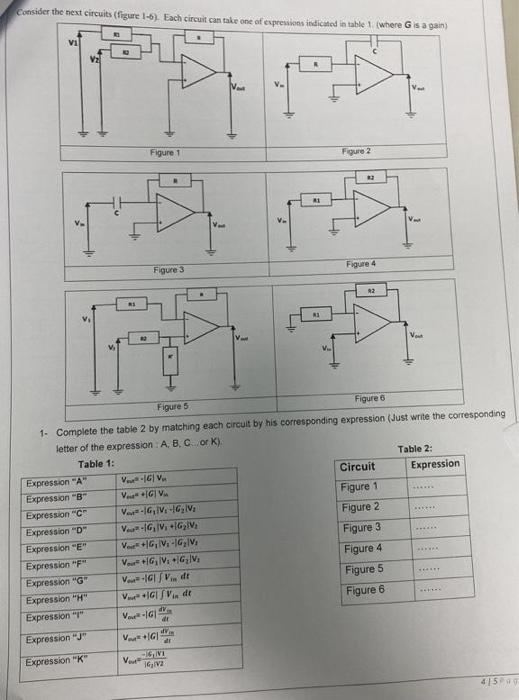 Solved Consider the next circuits (figure 1-6). Each circuit | Chegg.com
