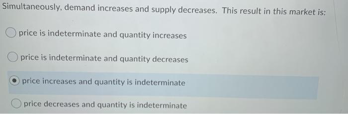 Solved Simultaneously, demand increases and supply | Chegg.com