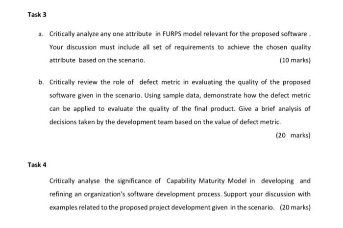 Solved a. Critically analyze any one attribute in FURPS | Chegg.com