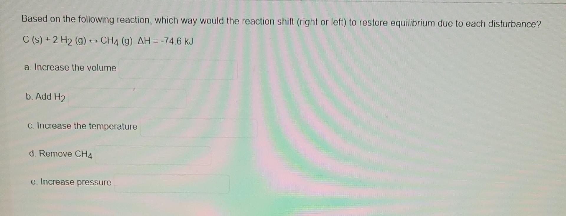 Solved Based on the following reaction, which way would the | Chegg.com