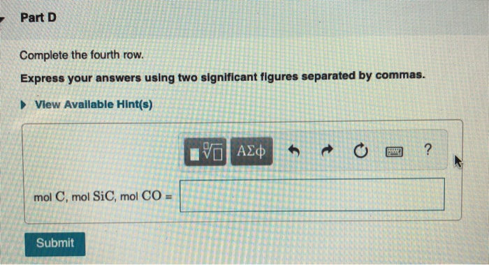 Solved Consider the balanced equation Si0,(s) + 3C(s) + | Chegg.com