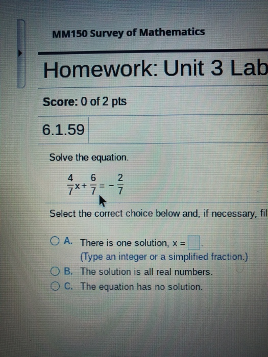 Solved MM150 Survey of Mathematics Homework: Unit 3 Lab | Chegg.com