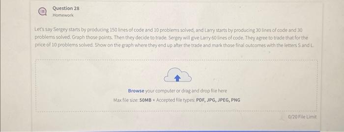 Solved Let's say Sergey starts by producing 150 lines of | Chegg.com