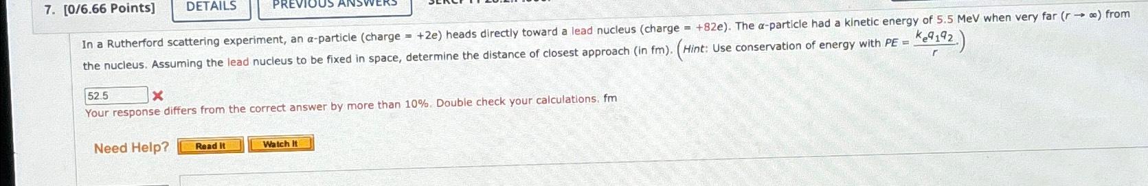 Solved Points] ﻿the nucleus. Assuming the lead nucleus to be | Chegg.com