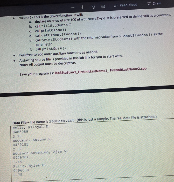 Solved 1) Define a struct called dateType whose members are | Chegg.com