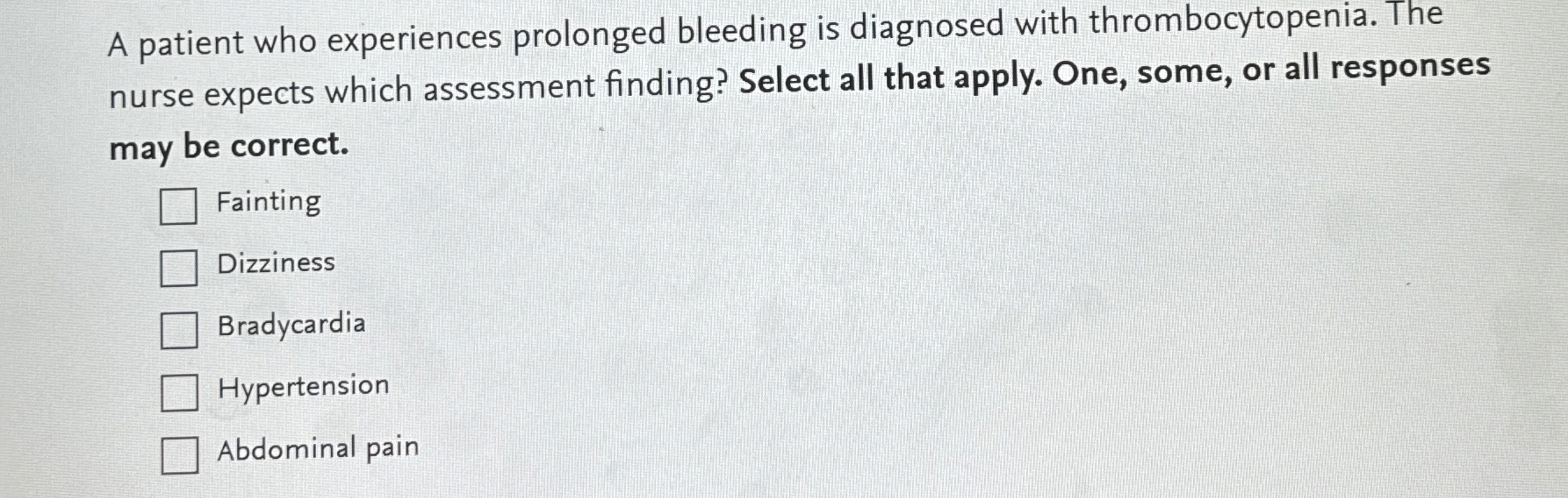 Solved A patient who experiences prolonged bleeding is | Chegg.com