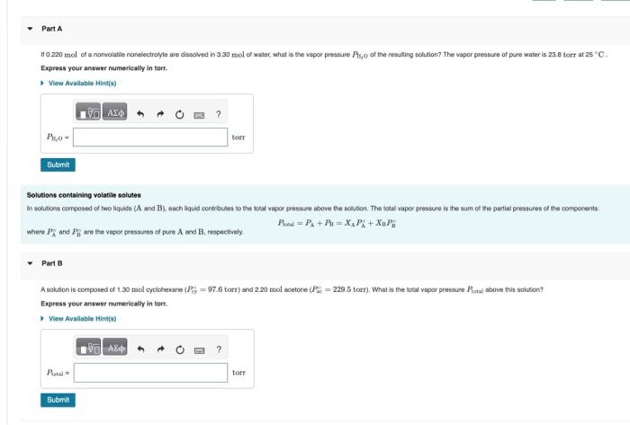 Solved Express your anwwer numerically in torr. Solutions | Chegg.com