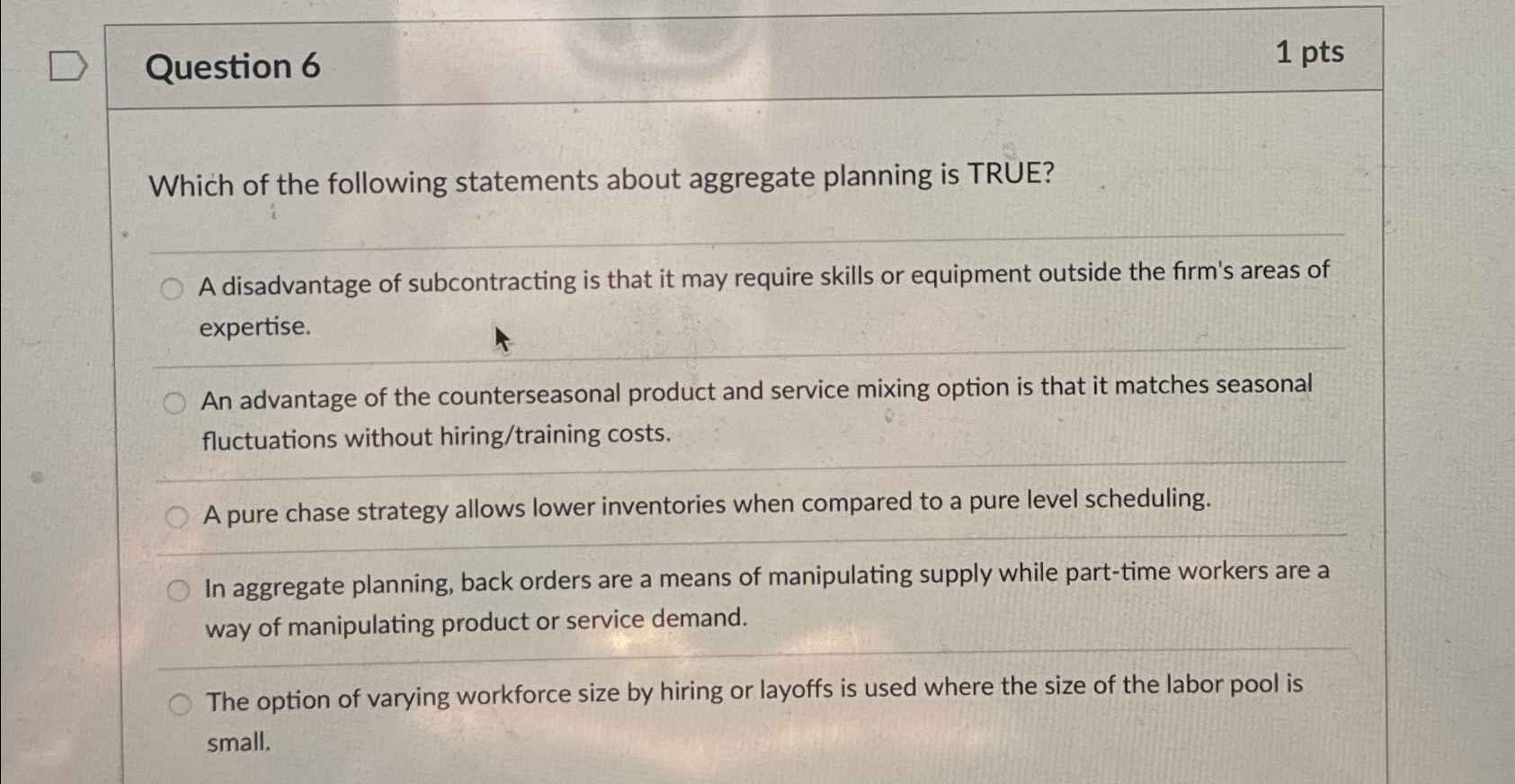 Solved Question 61 ﻿ptsWhich of the following statements | Chegg.com