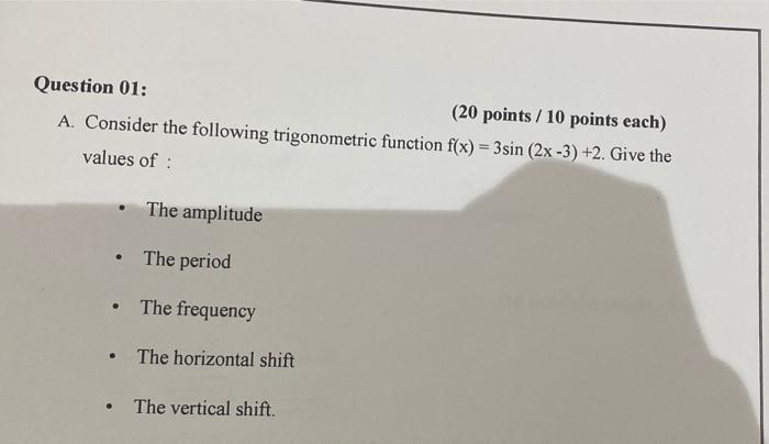 Solved Question 01: (20 points / 10 points each) A. Consider | Chegg.com Solved Question 01: (20 points / 10 points each) A. Consider | Chegg.com