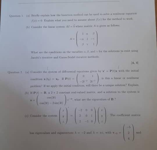 Solved A=⎝⎛1−11α17A−71⎠⎞ ∣4,4∣ (c) Compidor the systion | Chegg.com