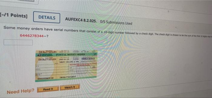 Solved 17. (-/1 Points] DETAILS AUFEXC4 8.2.021. 0/5 | Chegg.com