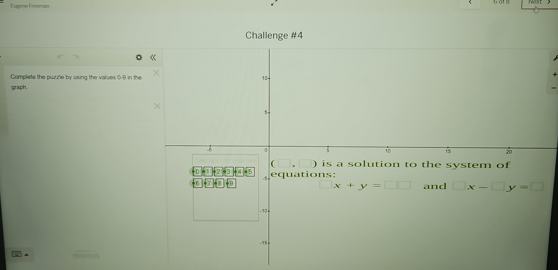 Solved by an EXPERT Eugene Freeman6078NextChallenge #4Complete the puzzle | Chegg.com