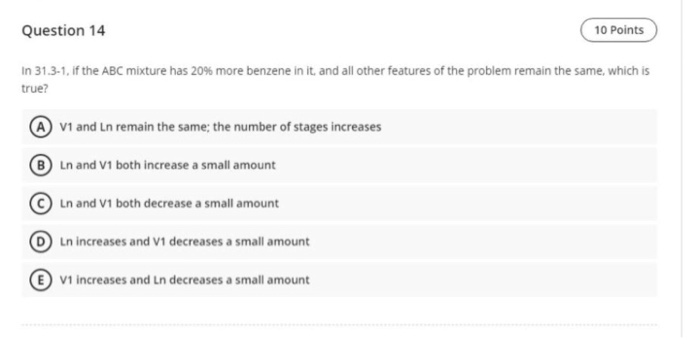 Solved Question 14 10 Points In 31.3-1, if the ABC mixture | Chegg.com