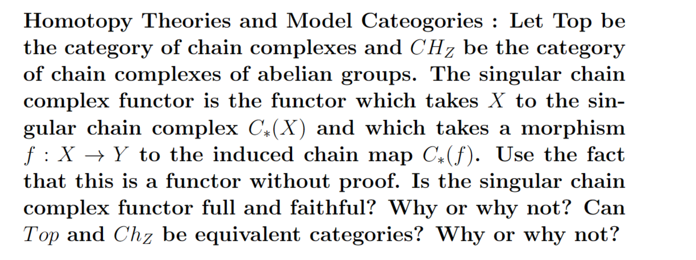 Solved Homotopy Theories and Model Cateogories : Let Top | Chegg.com