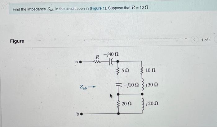 Solved Find the impedance Zab in the circuit seen in (Figure | Chegg.com