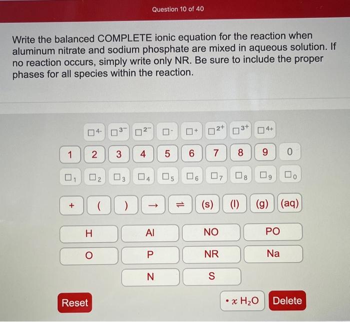 Solved Write the balanced COMPLETE ionic equation for the | Chegg.com