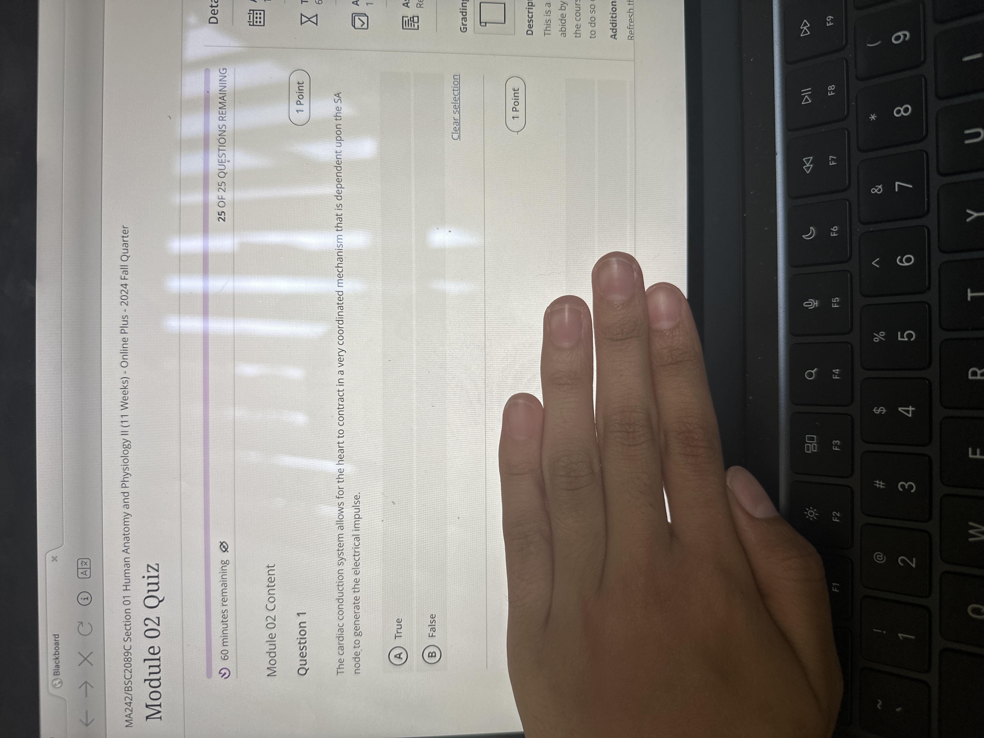 Solved Module 02 ﻿ContentQuestion 1The cardiac conduction | Chegg.com