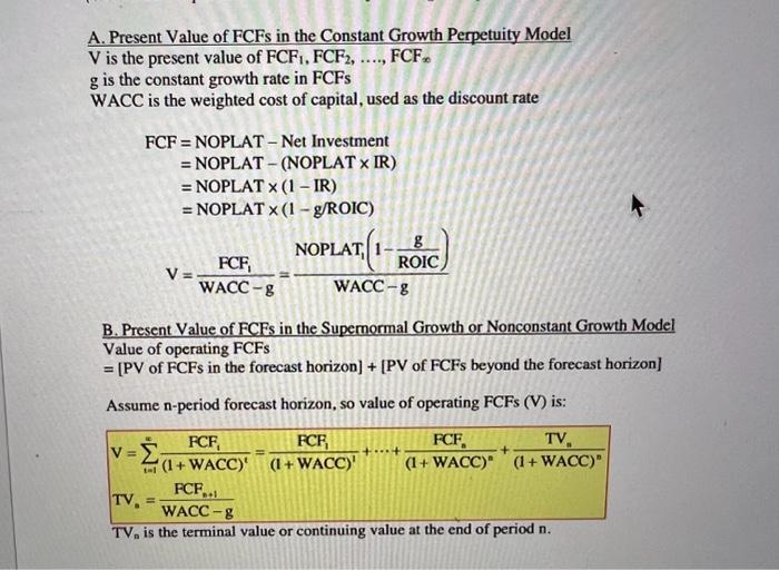 Solved \begin{tabular}{|l|l|l|l|} \hline g∣ROIC & 8% & 10% & | Chegg.com