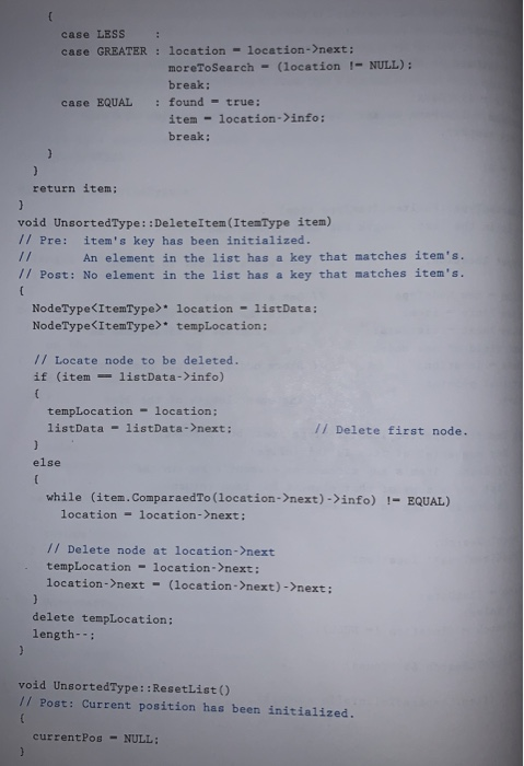 Solved 7. The specifications for the sorted list ADT state | Chegg.com
