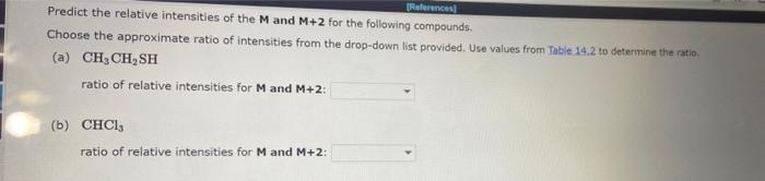 Solved Predict the relative intensities of the M and M+2 for | Chegg.com