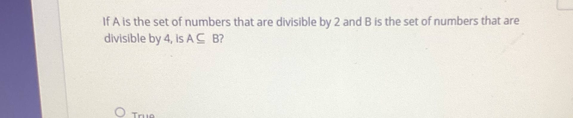 Solved If A ﻿is the set of numbers that are divisible by 2 | Chegg.com