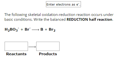 Solved The following skeletal oxidation-reduction reaction | Chegg.com
