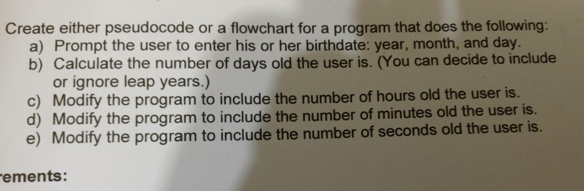 Solved Create either pseudocode or a flowchart for a program | Chegg.com