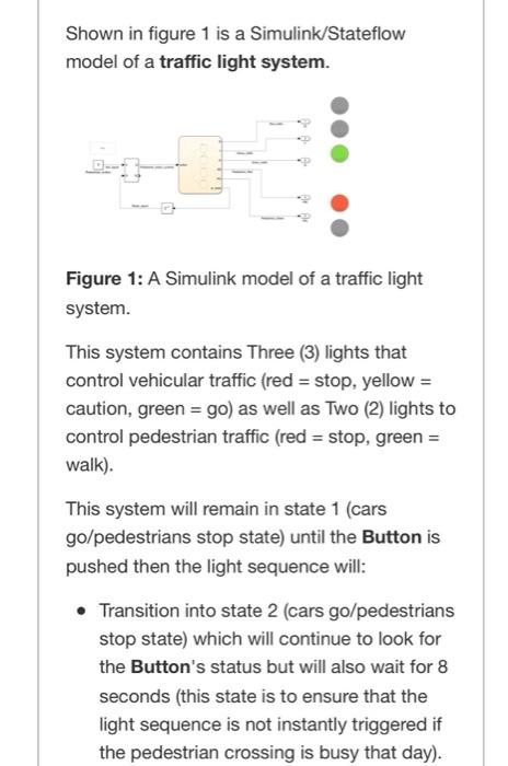 Solved Shown In Figure 1 Is A Simulink Stateflow Model Of A
